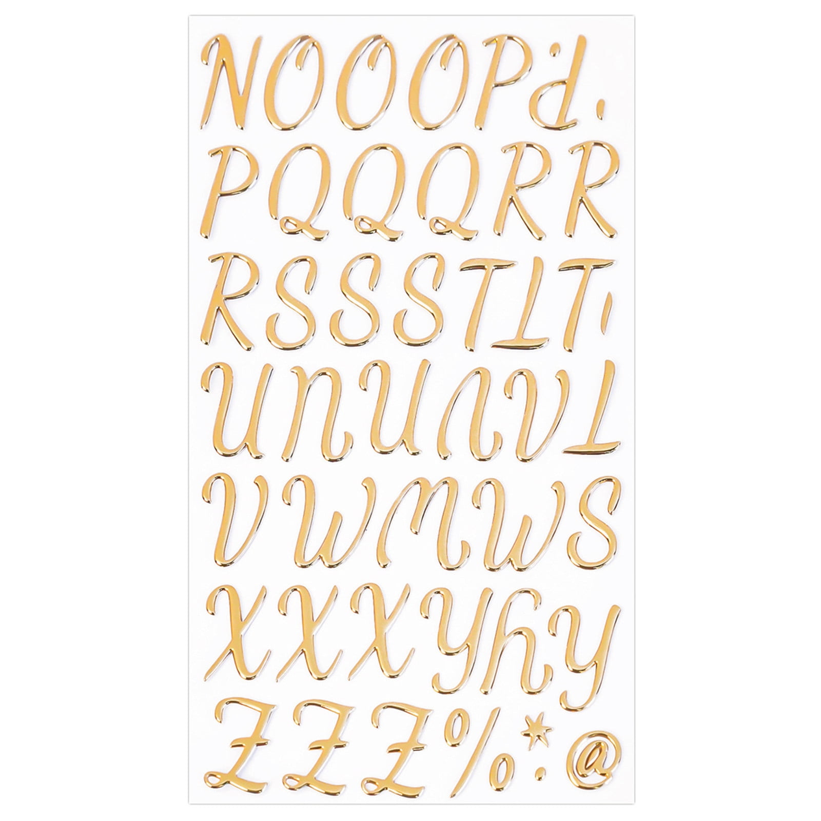 B English Letter Stickers, Diy Journal Accessories, 3D Gold Foil Letter ...