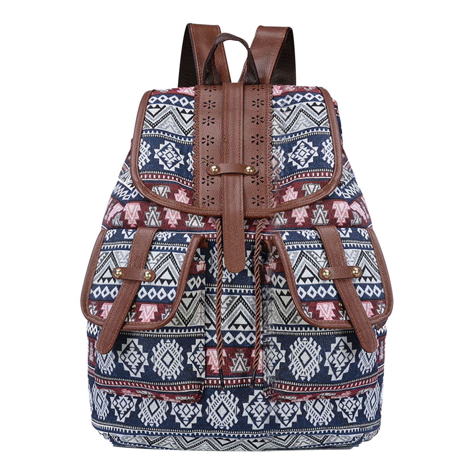 B Ethnic Style Pattern Backpack Canvas Bag Fashionable Personality ...