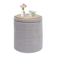 Mainstays Boucle Cloud Storage Ottoman, Blush - Walmart.com