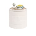B FSOBEIIALEO 16.9inch Collapsible Storage Ottoman Round with Tray ...