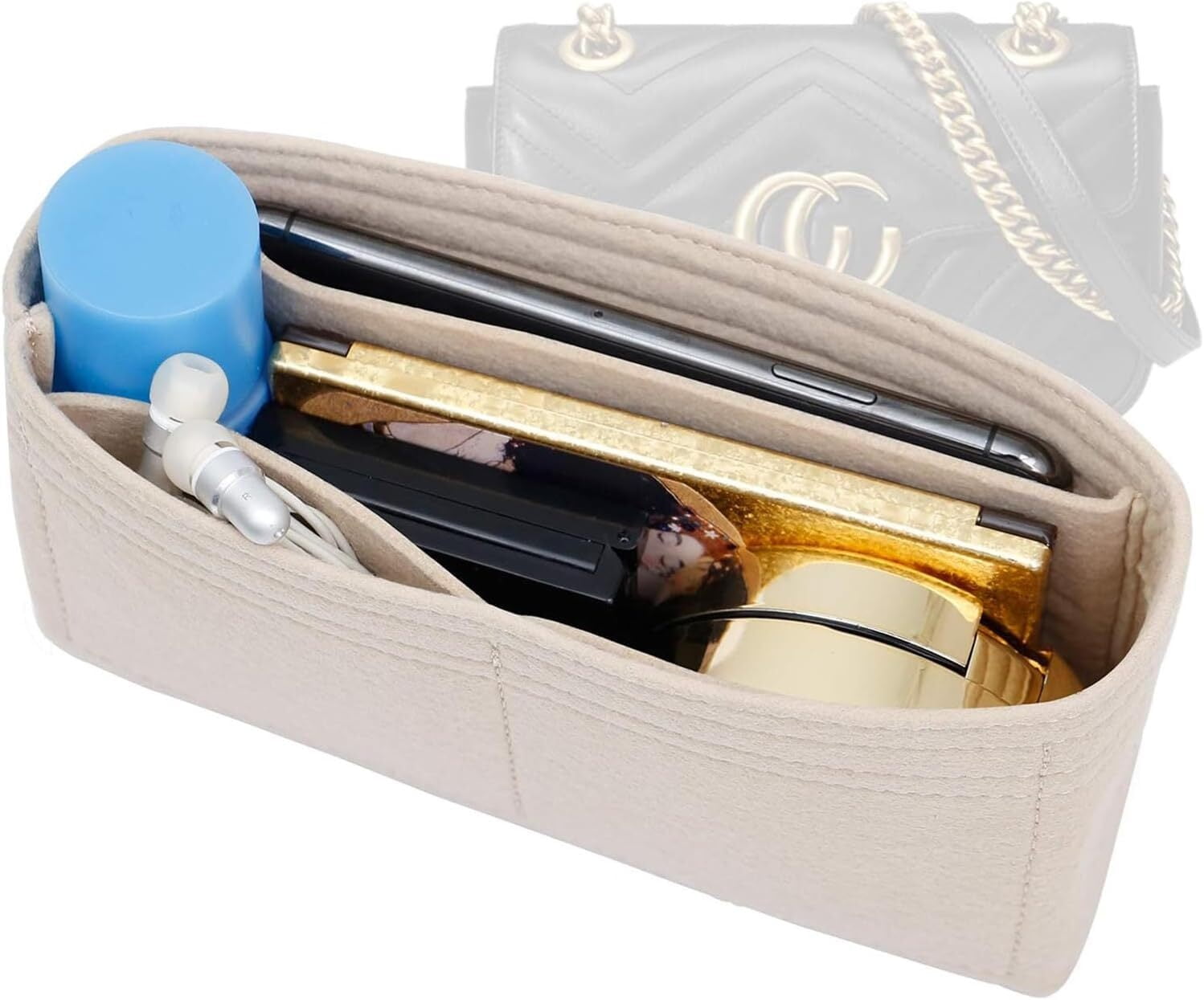 B Felt Mini Purse Organizer Insert for GG Marmont Mini Matelasse ...