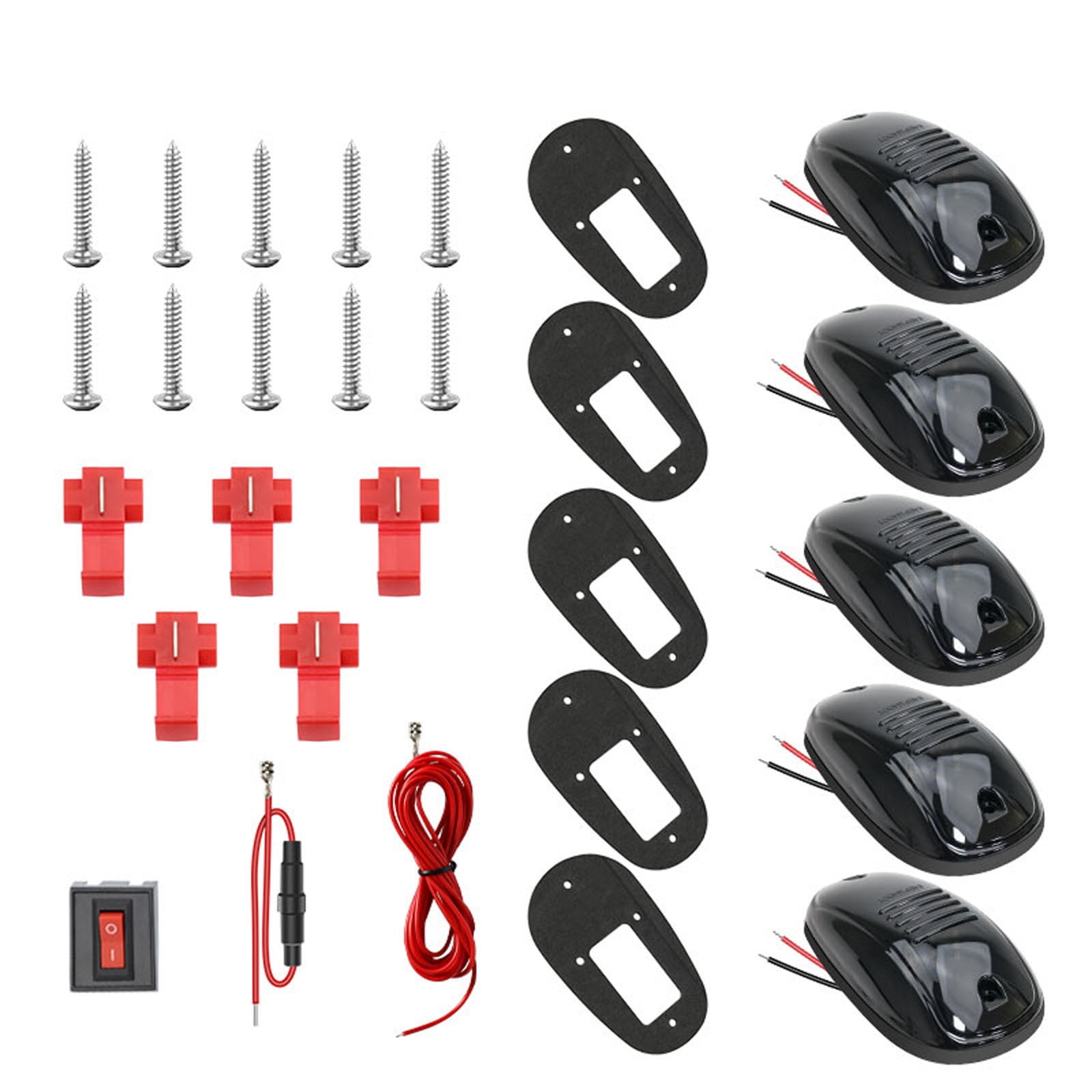 B Five-Pack 9 Led Yellow Roof Marker Lights For Vehicle Cab Marking ...