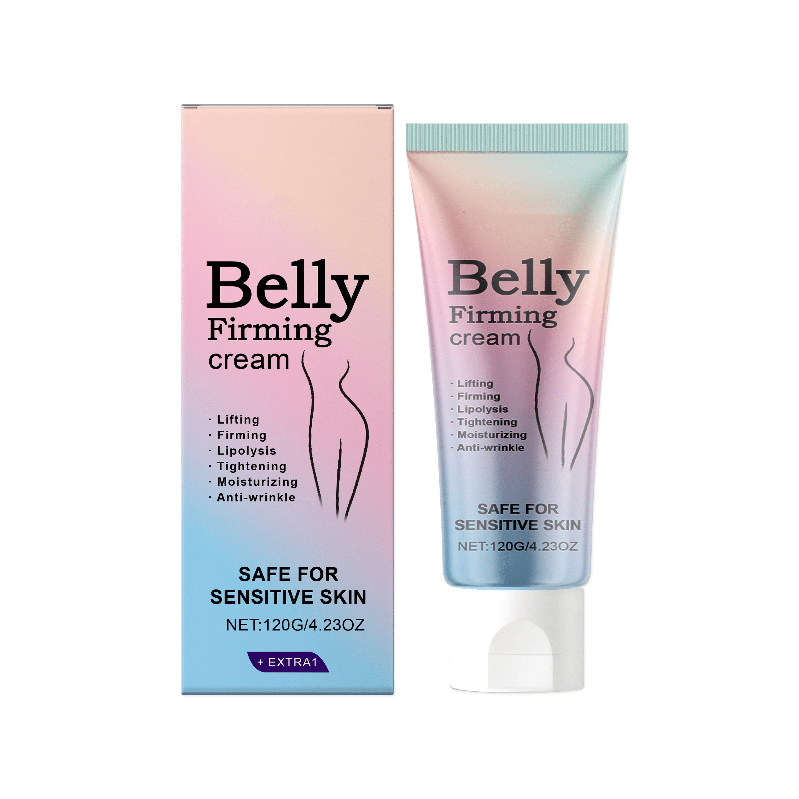 B Flat Belly Firming Cream - Moisturizing, Firming for Stomach, Thighs ...