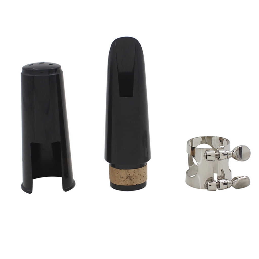B Flat Clarinet Mouthpiece & Cap Clamp one Reed and Plastic Cap Black ...