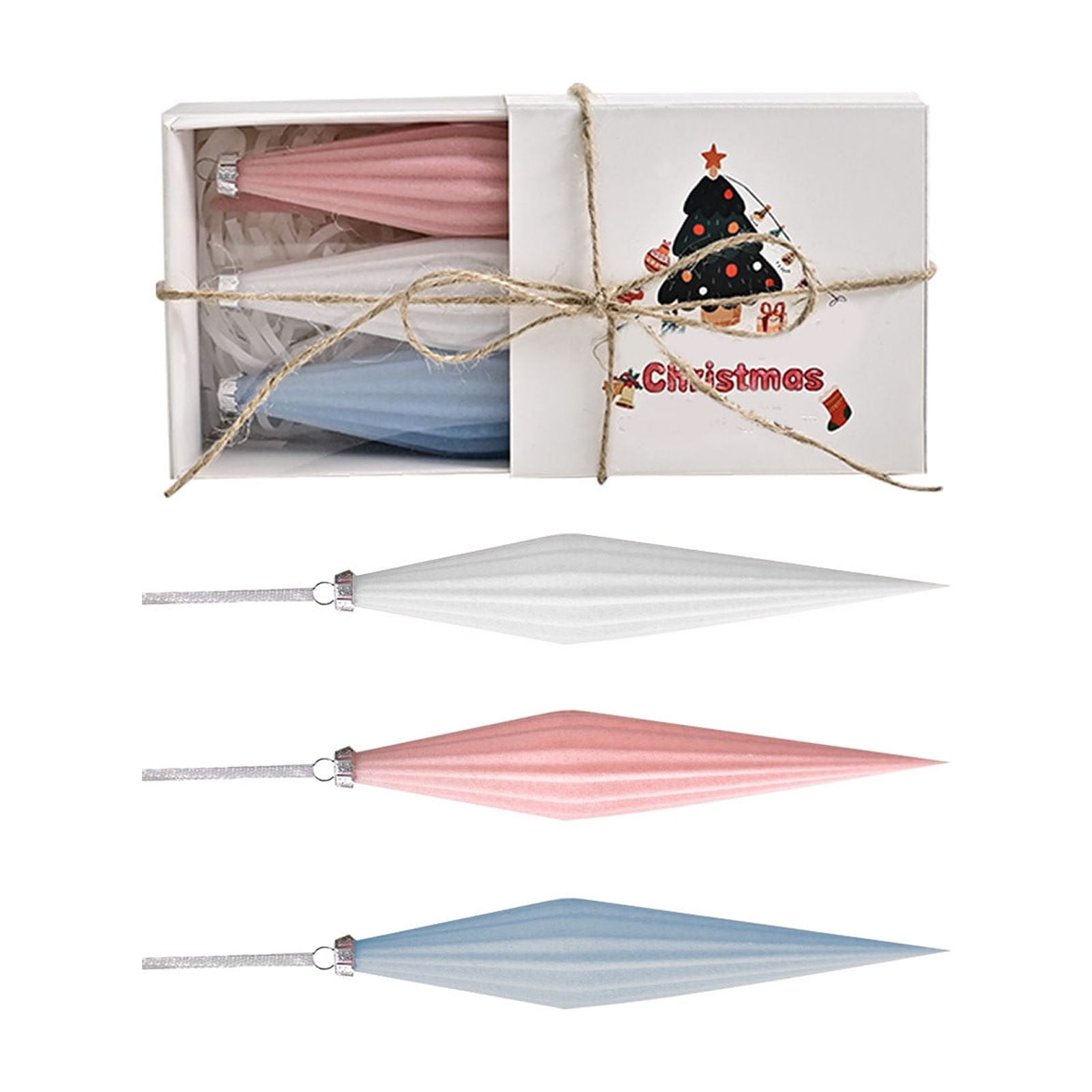 B Flocked Christmas Balls Decorations Set For Tree Holiday Party Decor ...