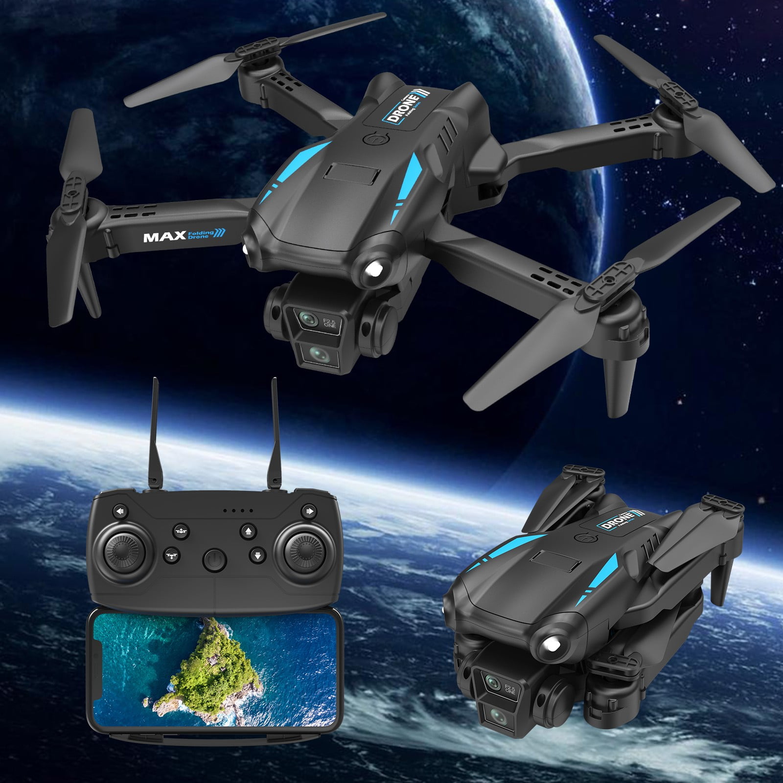 B Foldable Fpv Drone With Dual 1080P Cameras, Wifi Transmission ...