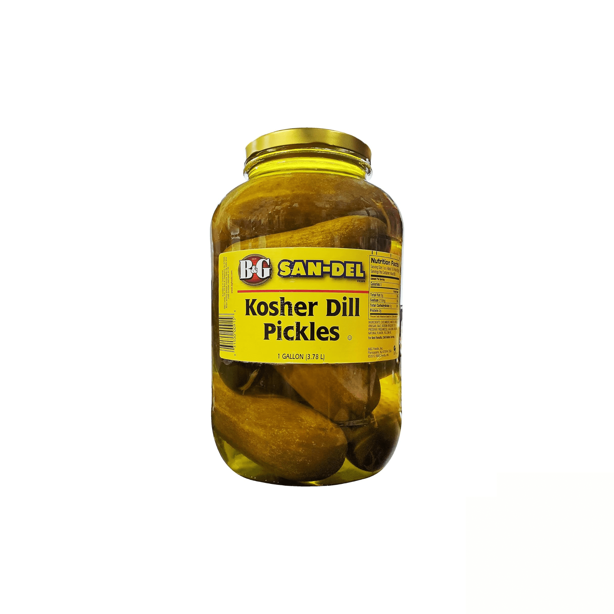 B&G San-Del Kosher Dill Pickles 1 Gallon Whole Crunchy Pickles ...