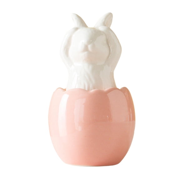 B Glazed Ceramic Easter Ornament With Bunny In Egg Design Adds Elegant ...