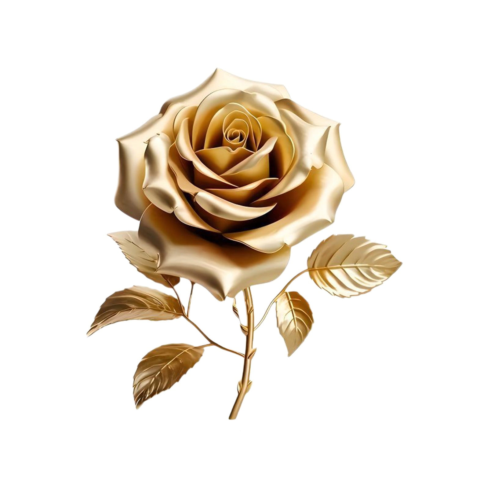 B Gold Romantic Rose Car Decal Sticker 20X20 Inch Waterproof Vinyl For ...