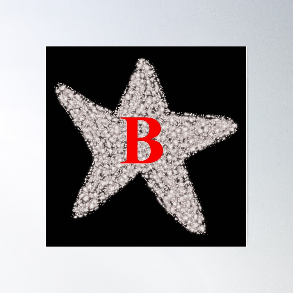 B Grade Silver Star Poster Wall Art, Modern Wall Decor For Living Room ...