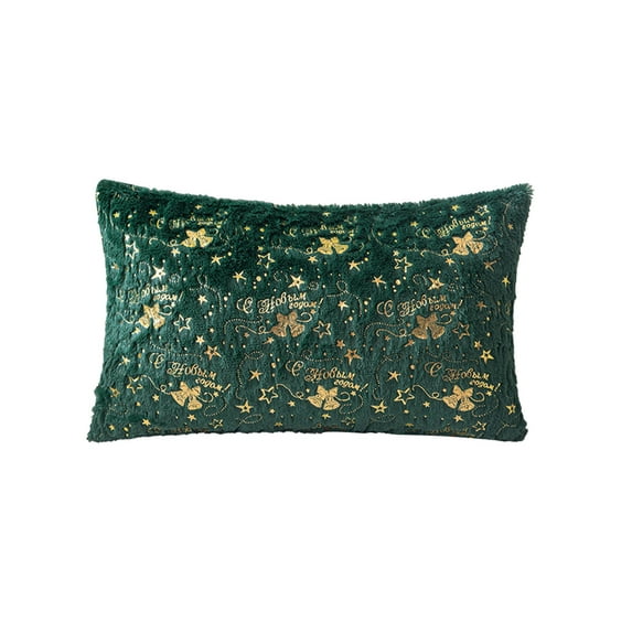 B Green Christmas Pillowcase With Gold Stamped Design For Holiday ...
