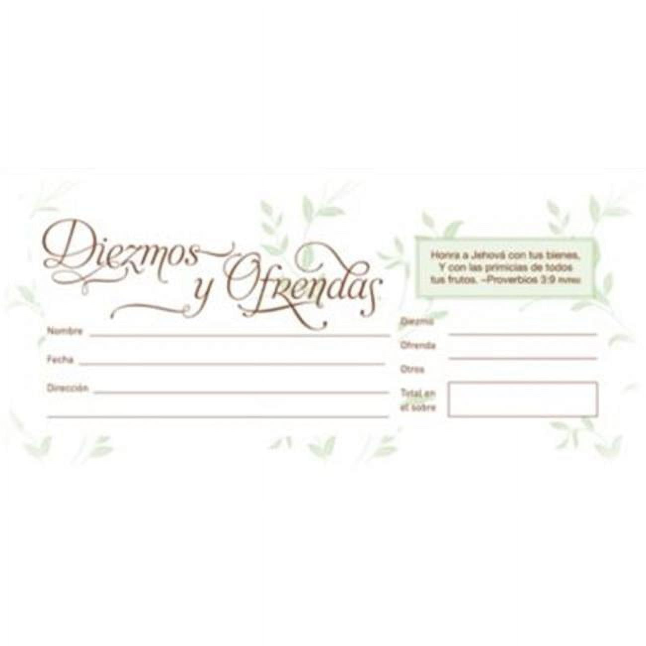 B & H Publishing 075330 Span Offering Envelope - Tithe & offering, Pack ...