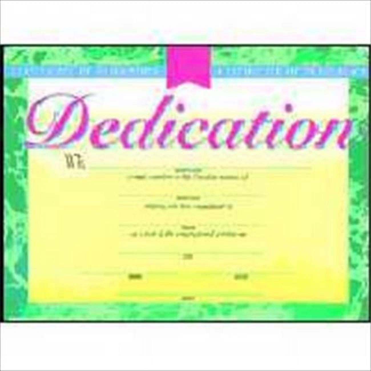 Dedication Certificate