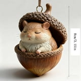 B Hamster Forest Animal Acorn Ornament 3.1-Inch Diameter Acrylic ...