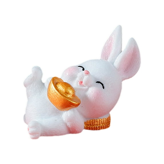 B Hand-Carved Resin Easter Bunny Garden Ornament With Realistic Texture ...