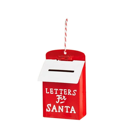 B Holiday Christmas Tree Iron Painted Mailbox Pendant Decorations 3D ...