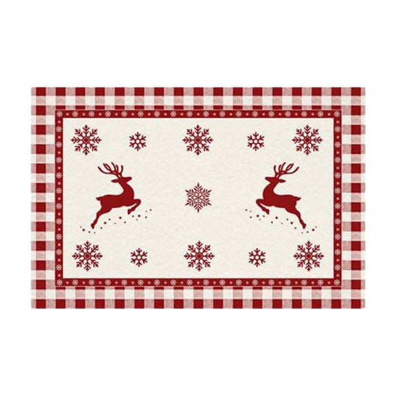 B Holiday Door Mat With Christmas Tree Pattern Crystal Velvet Material ...