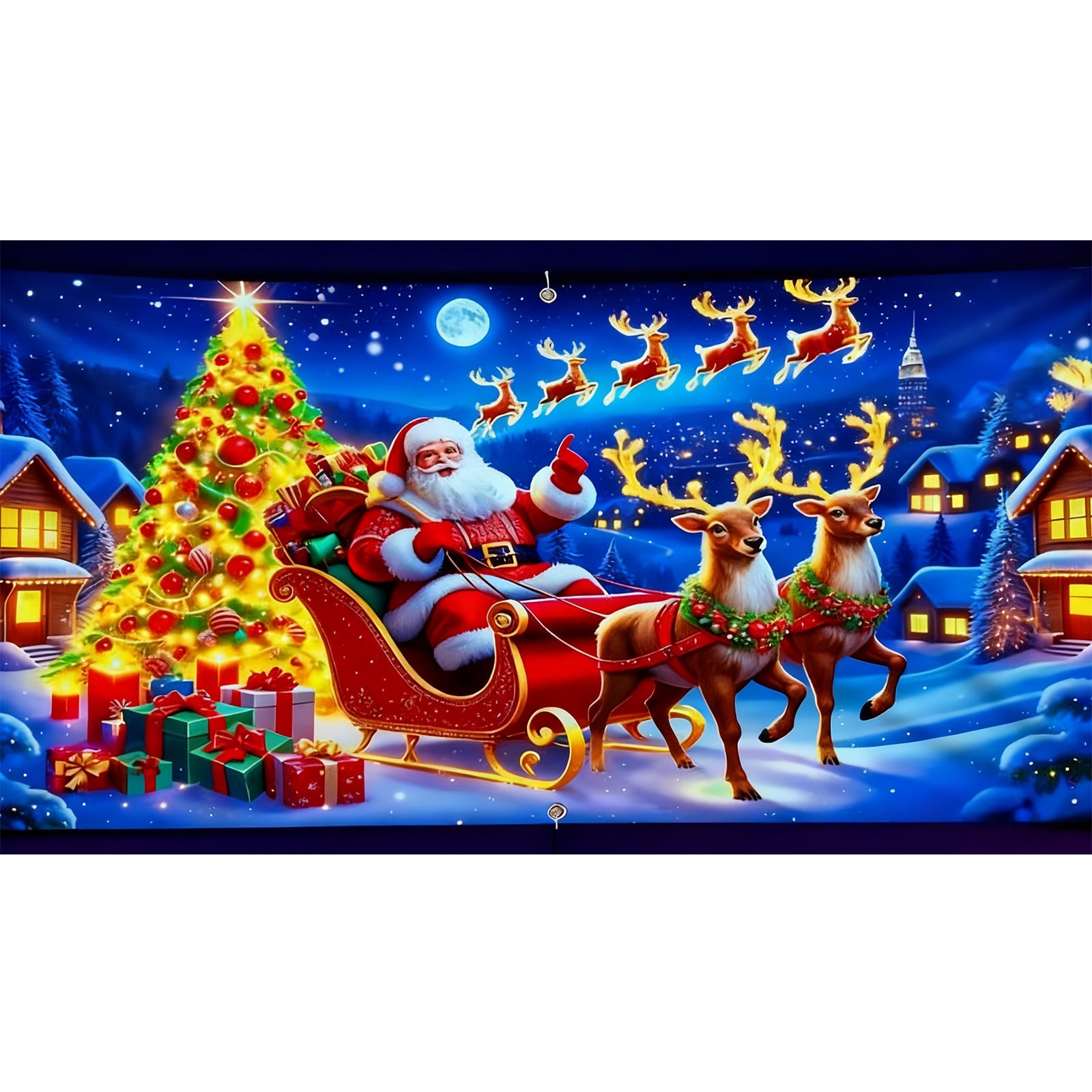 B Holiday Garage Door Decoration With Banner Cloth, Festive Print And ...