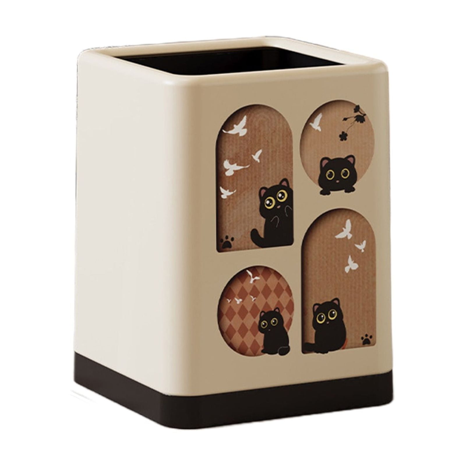 B Household Trash Can With Lid High Looking Garbage Basket Bedroom ...