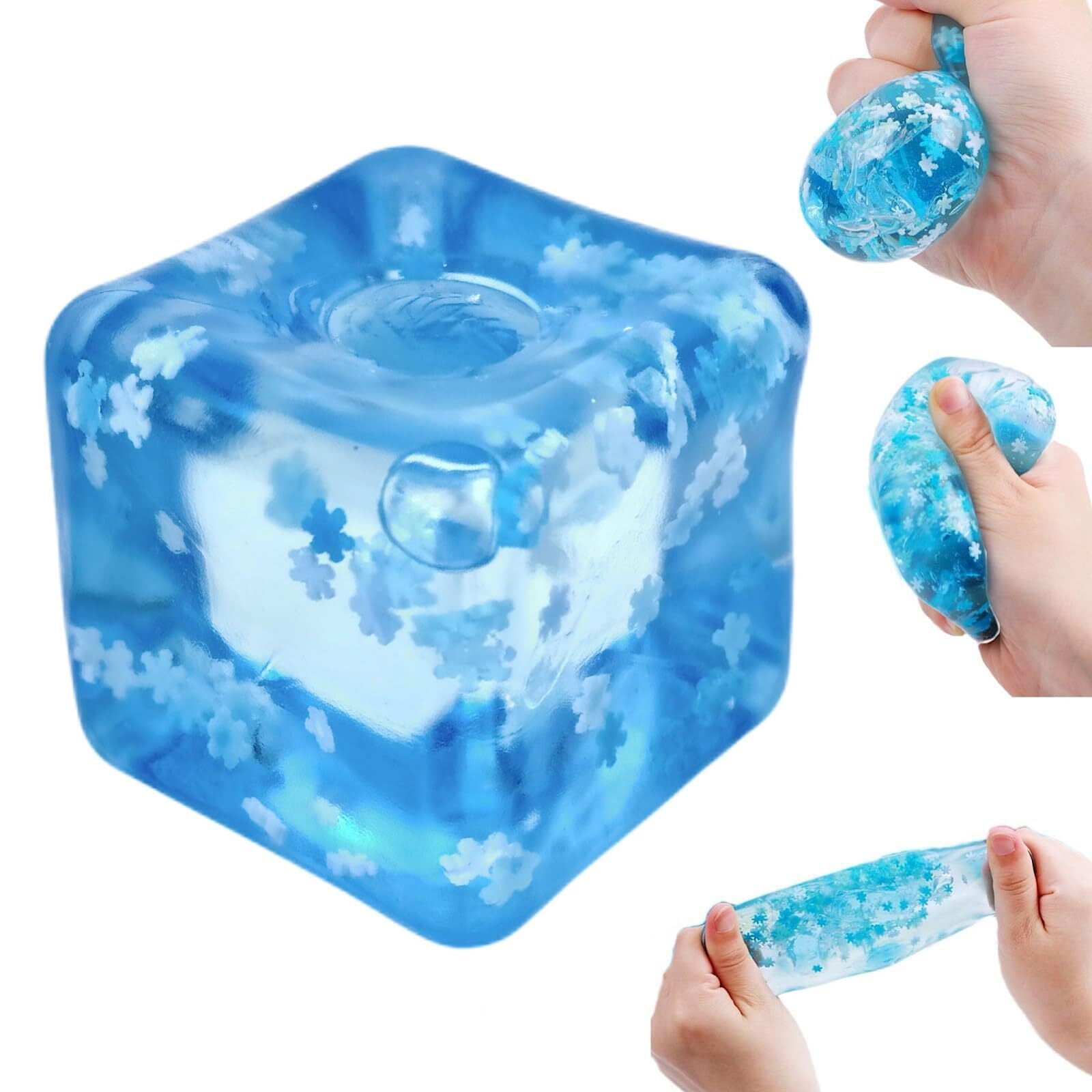 B Ice Cube Squishy Toys, Squishy Fidget Toys, Cube Block Stress Balls ...