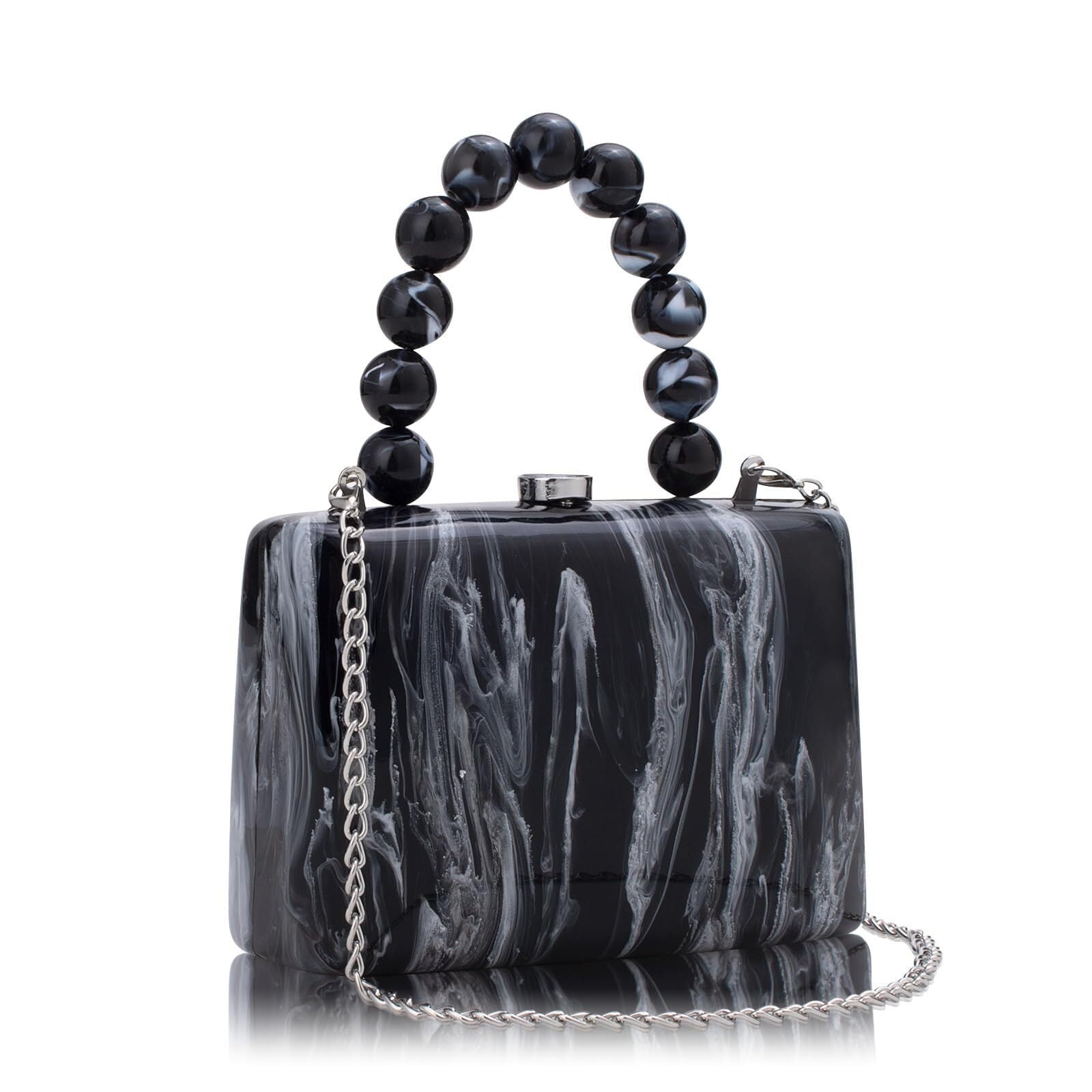 B Jessie Acrylic Purses Evening Clutch Bag Marbling Handbags for Women ...