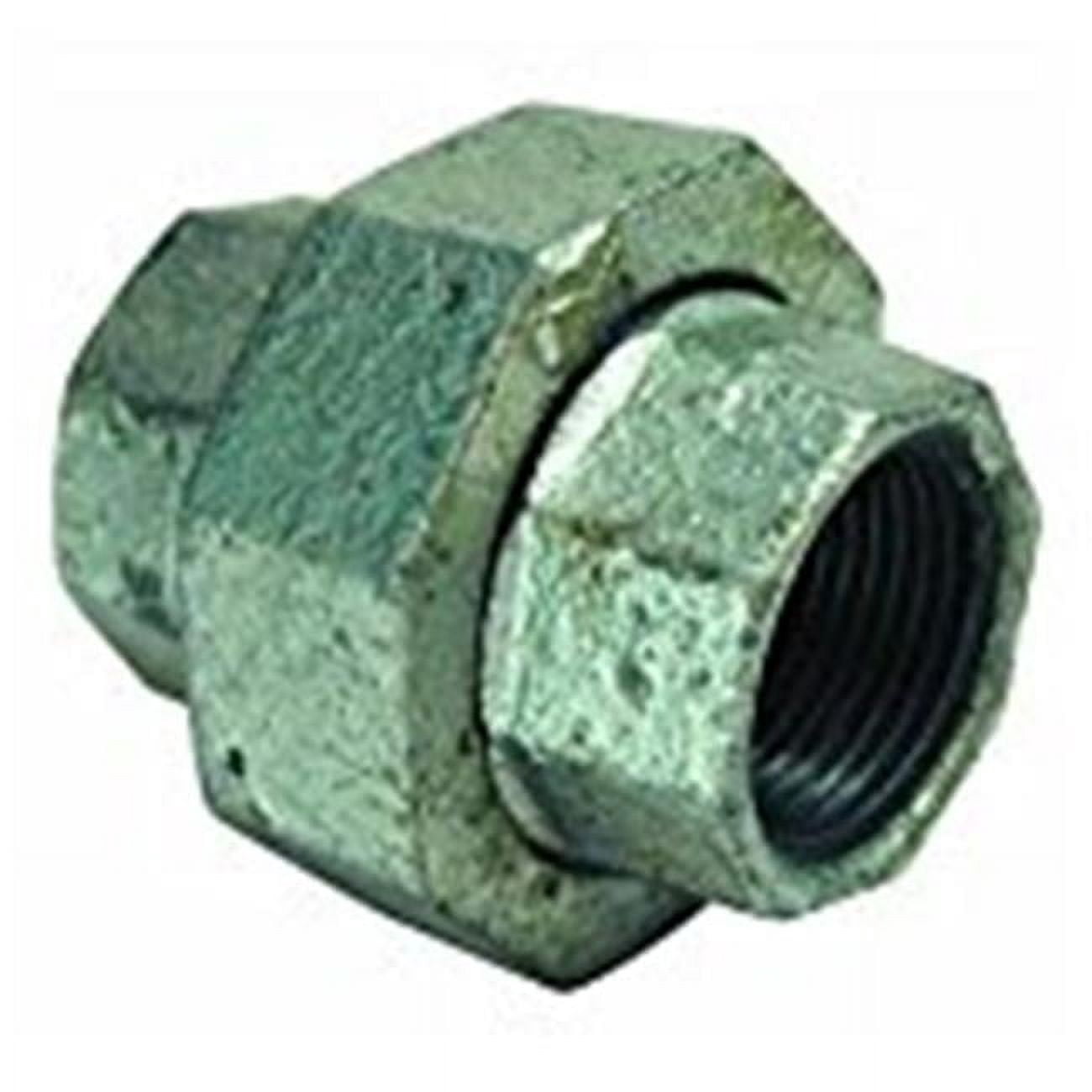 Mueller 1/8" FNPT Galvanized Union Pipe Fitting - Malleable Iron - 0.12 ...