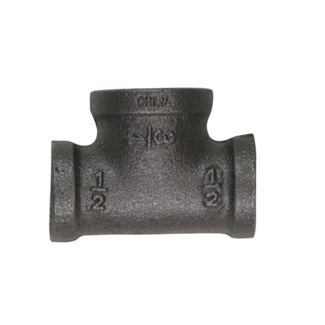 B & K 520-334BG Malleable Black Iron Reducing Tee 0.5 x 0.5 x 0.75 in ...