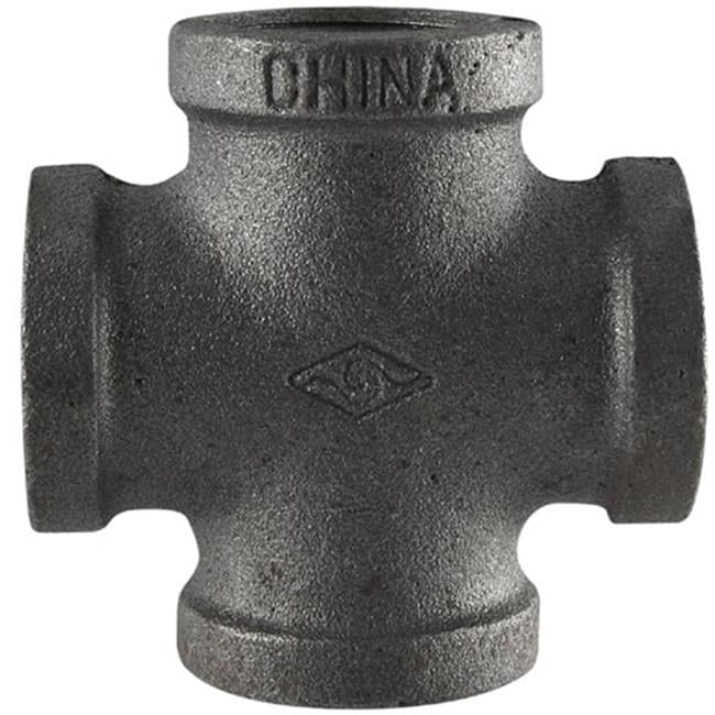 B&K 521-002 0.375 in. Malleable Iron Pipe Cross Fitting, Black ...