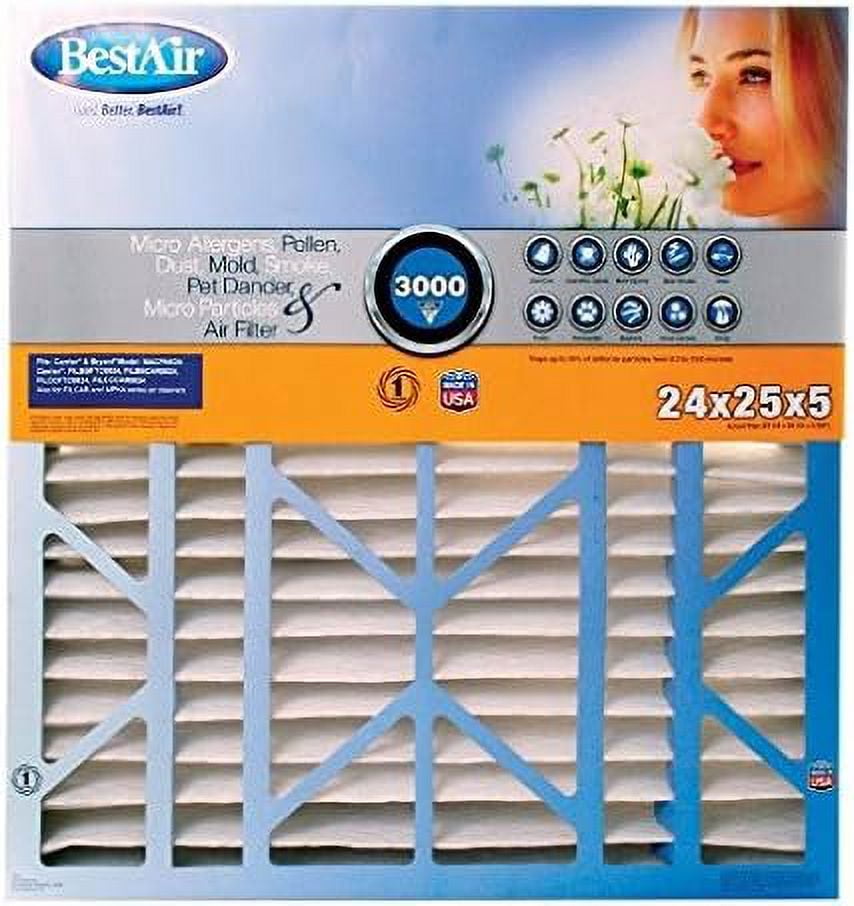 B K CB2425-13R Air Filter 24 x 25 x 5 in.- Pack of 2 - Walmart Business Supplies