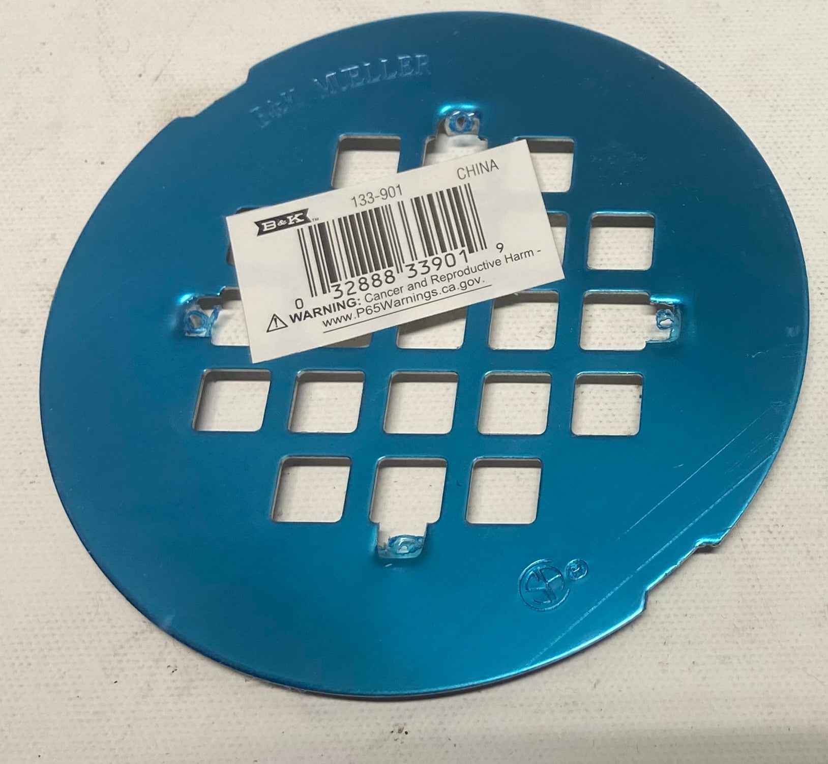 B & K MUELLER 4-1/2” Shower Drain Grids 133-901 4-1/2” Stainless Steel ...