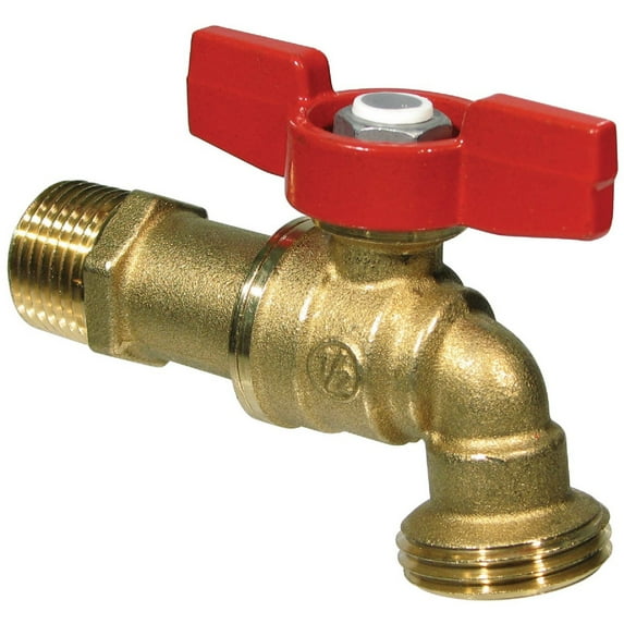 B & K ProLine Forged Brass 1-2 In. MIP X 3-4 In. Male Hose Thread Ball ...