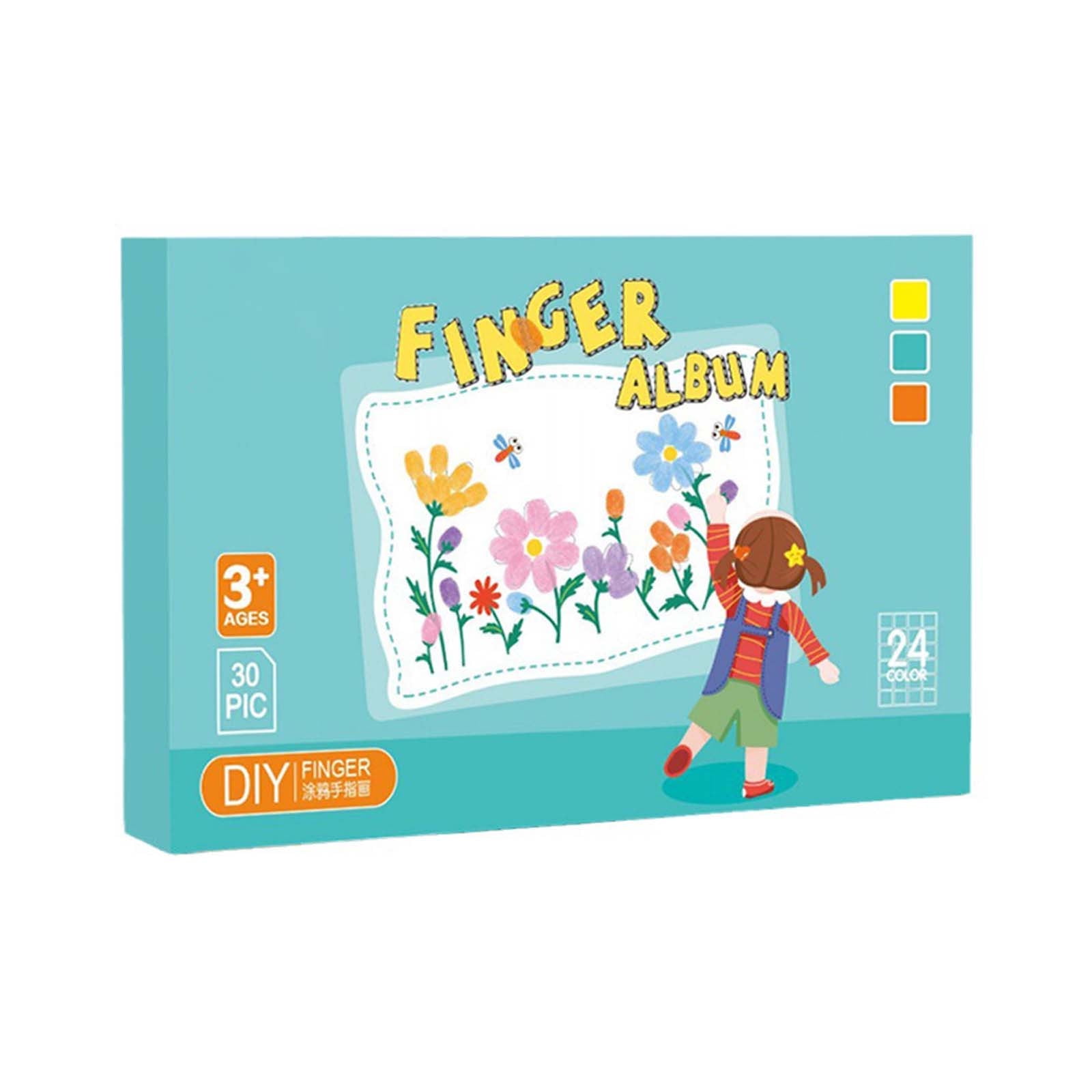 B Kids Finger Paint Set, 24 Color Pad And 30 Drawing Cards, Children'S ...