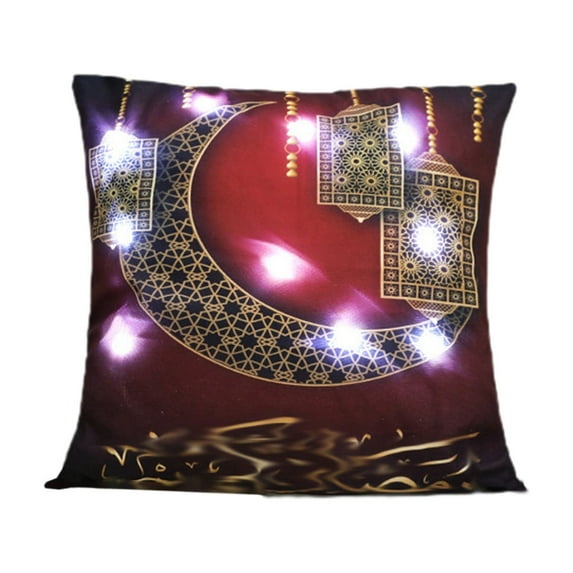 B Led Glowing Crescent Moon And Star Pillowcase Sofa Cushion Backrest ...