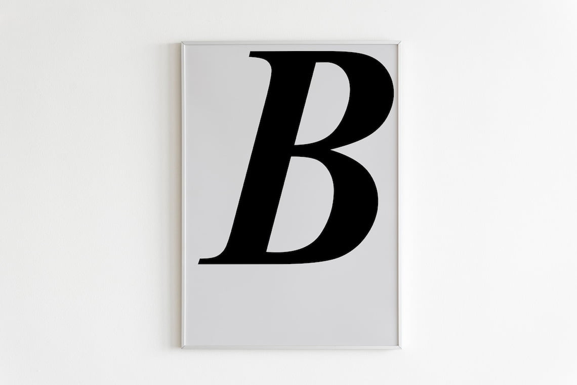 B Letter Wall Art,Letters,Scandinavian Poster,Home Decor,Scandinavian ...
