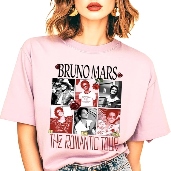 B Mars Merch: The Romantic 2026 Tour Shirt, Retro Pop Concert T-Shirt ...