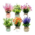 B Mini Artificial Lavender Potted Plants 6Pc High Simulation Wedding ...