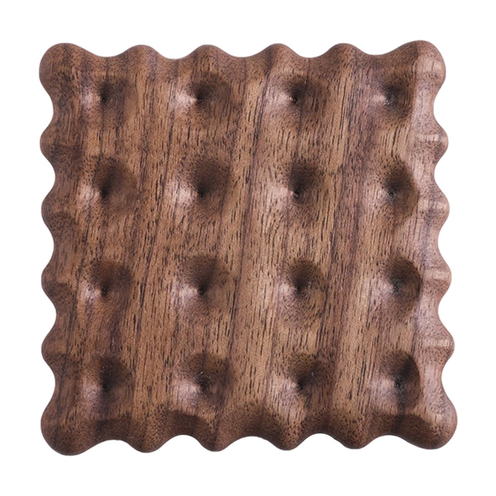 B Natural Solid Wood Cookie Shaped Coaster For Mugs Cups And Plates ...