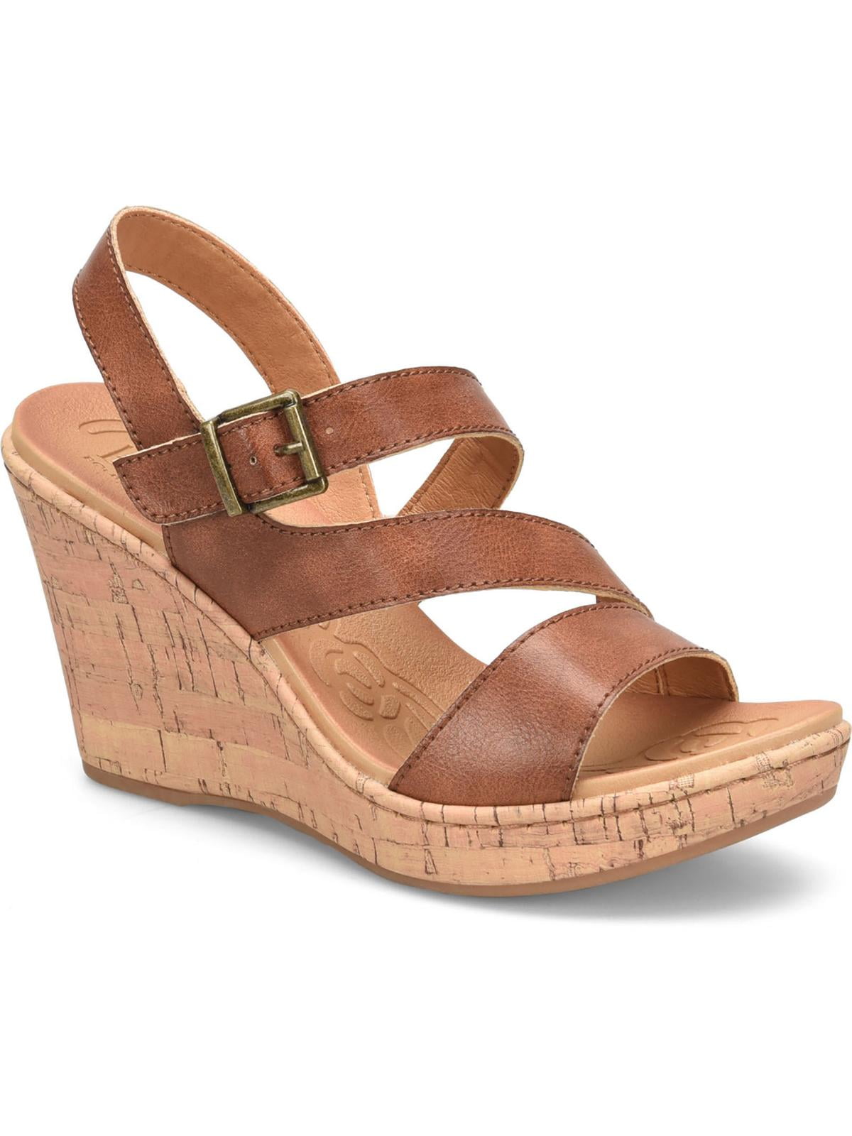 B.O.C. Womens Schirra Strappy Adjustable Wedge Sandals - Walmart.com