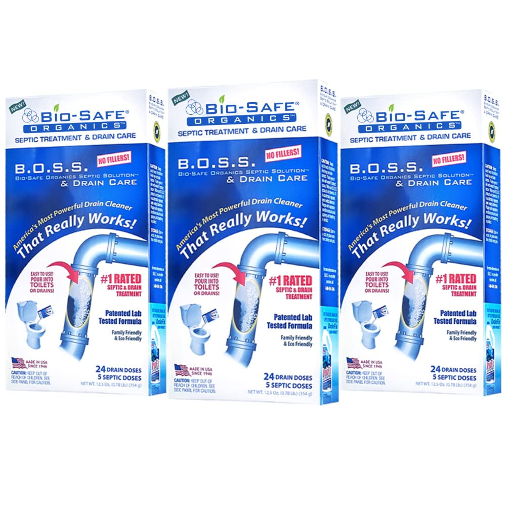 B.O.S.S.- Bio-Safe Organics Septic Solution & Drain Care 12.5 oz Powder ...