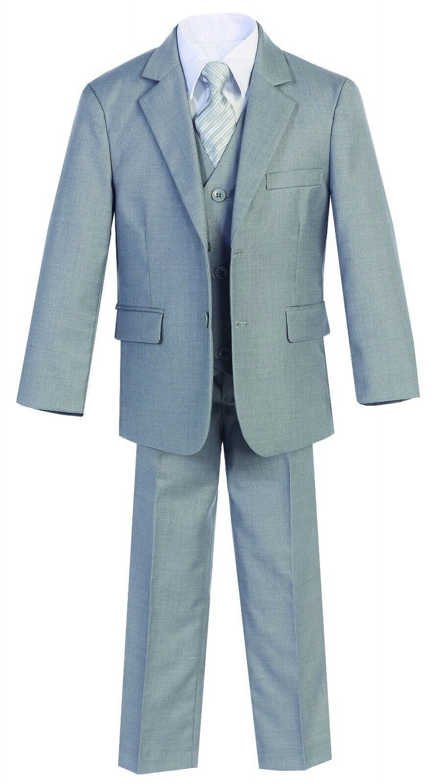 B-One Kids Boys' Formal Slim Fit Suit 5 Piece Set includes Suit Jacket ...
