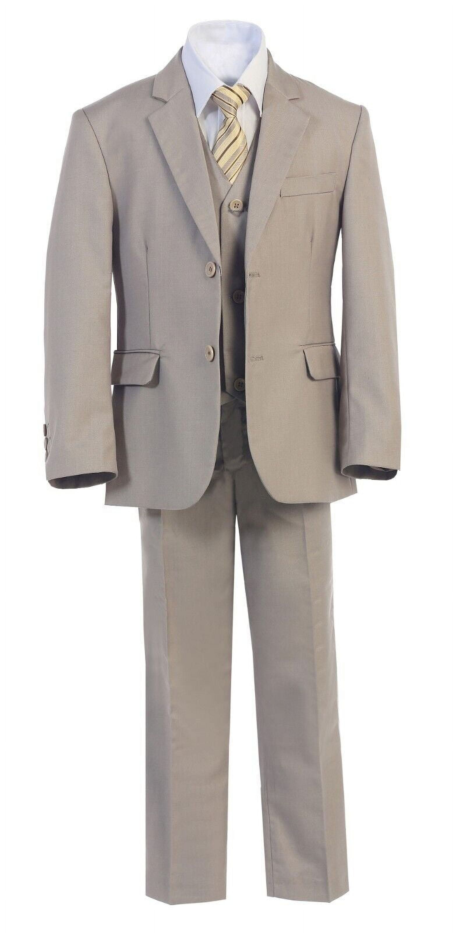 B-One Kids Boys' Formal Slim Fit Suit 5 Piece Set includes Suit Jacket ...