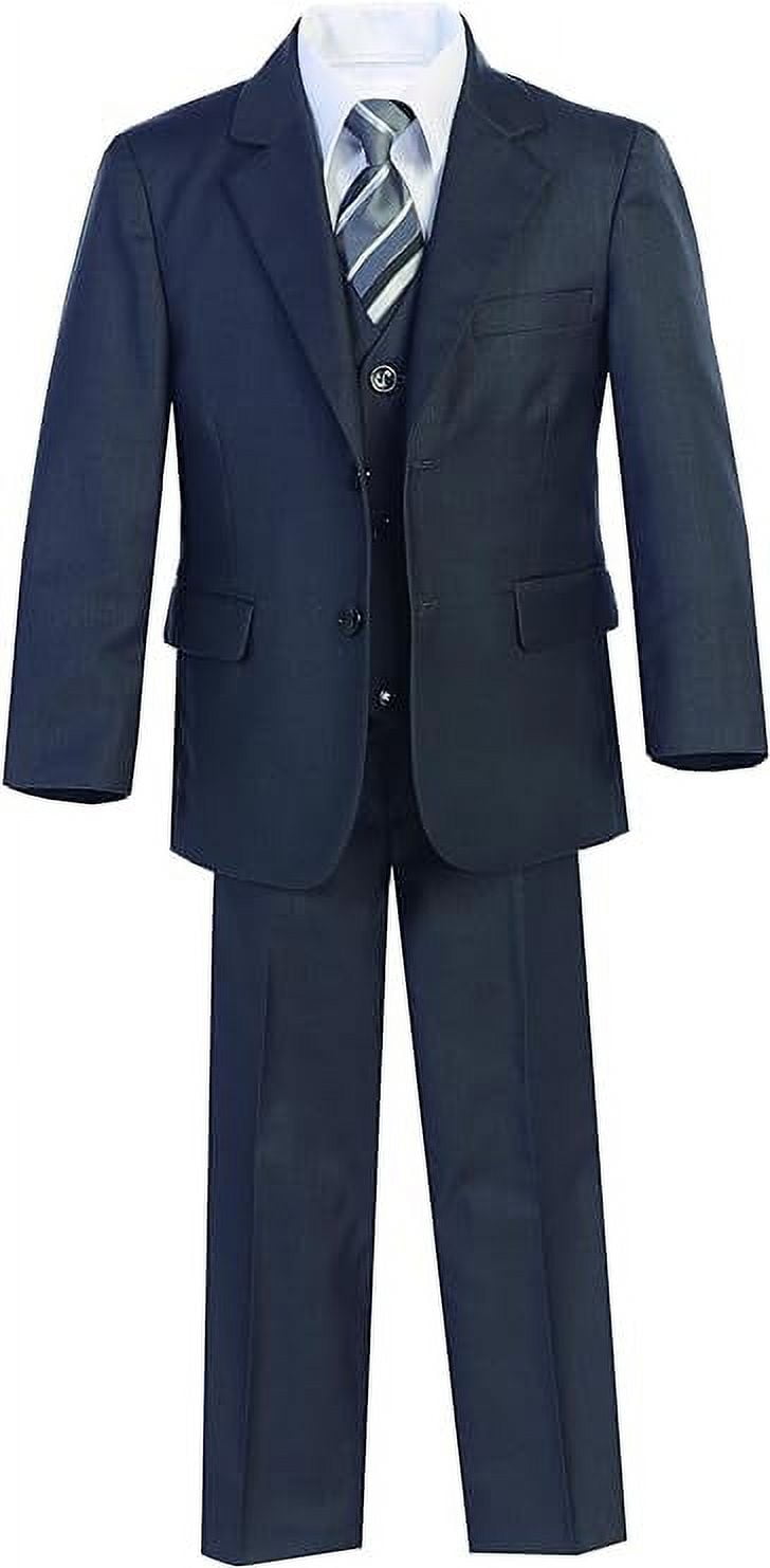 B-One Kids Boys' Formal Slim Fit Suit 5 Piece Set includes Suit Jacket ...
