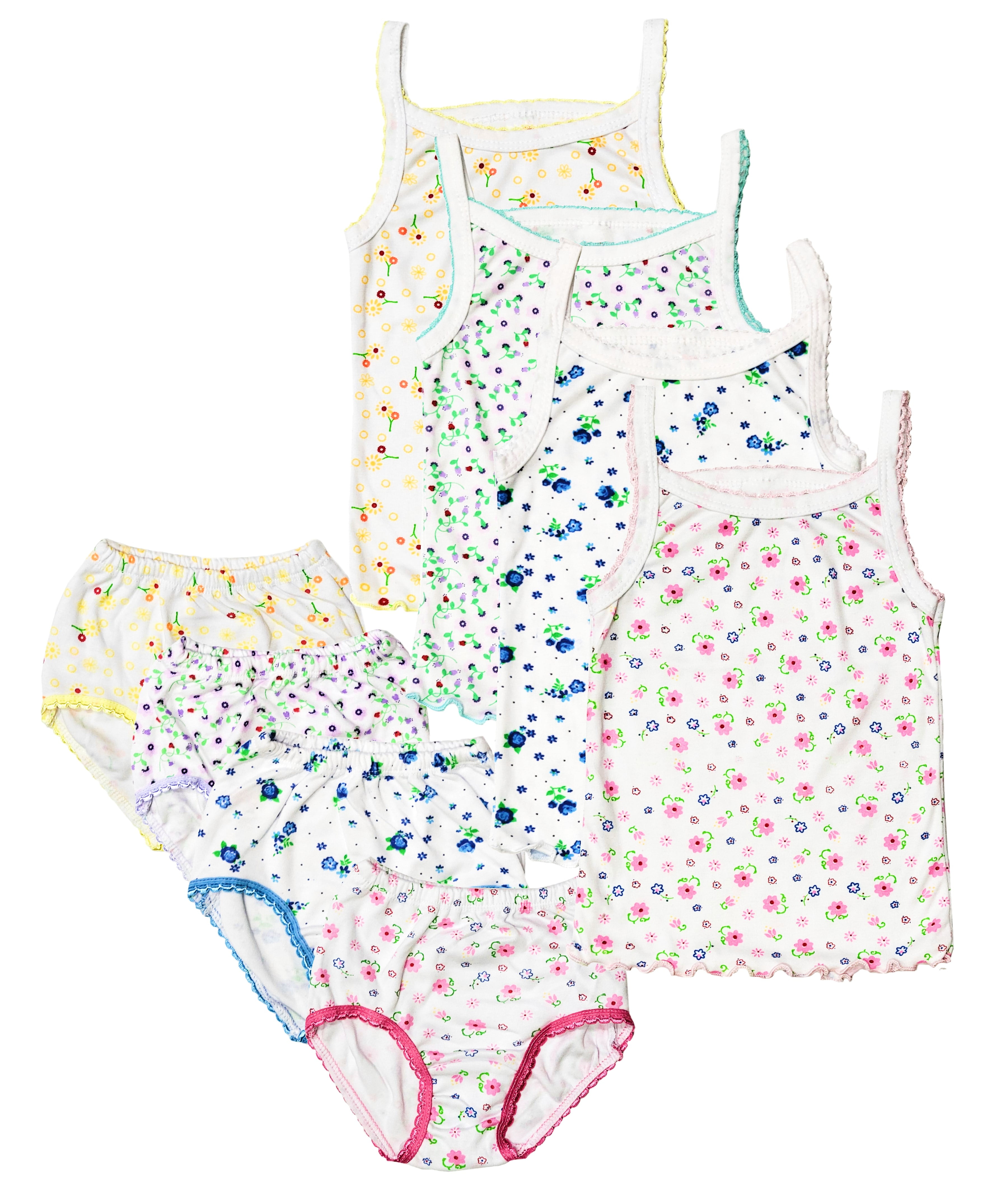 B-One Kids Girls Cotton Camisole Tank Top & Panty Shorts Set - Walmart.com