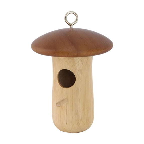 B Outdoor Hanging Bird Nesting Box For Small Birds A Natural Wood House ...