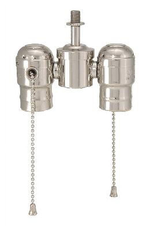 B&P Lamp® 2-Lite Cluster W/Pull-Chain Sockets, Nickel Plated - Walmart.com