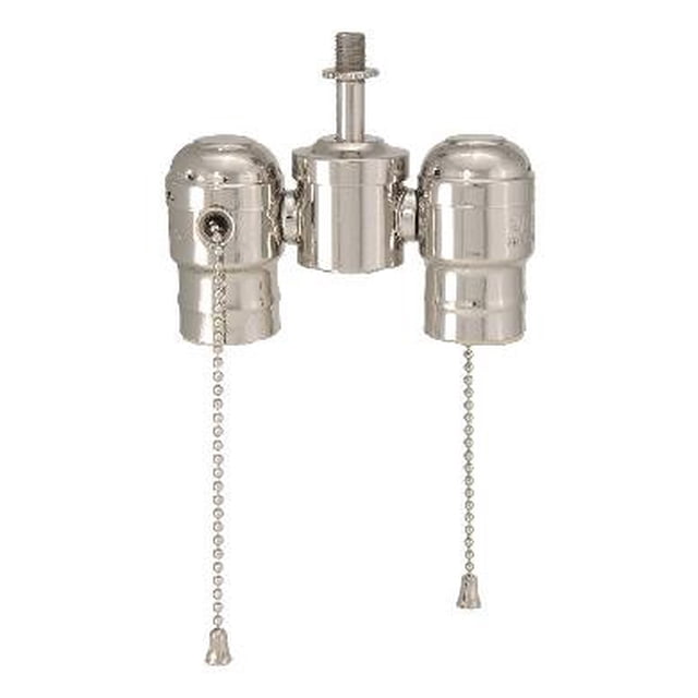 B&P Lamp® 2-Lite Cluster W/Pull-Chain Sockets, Nickel Plated - Walmart.com