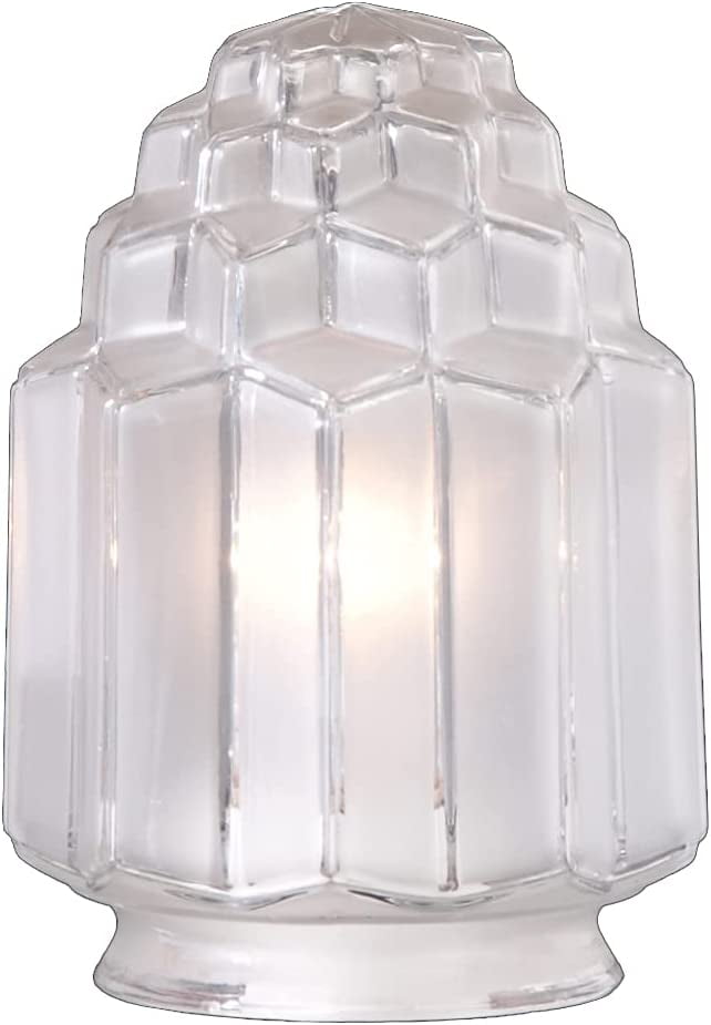 B&P Lamp® 3 1/4 Inch Fitter Art Deco Style Glass Lamp Shade with ...
