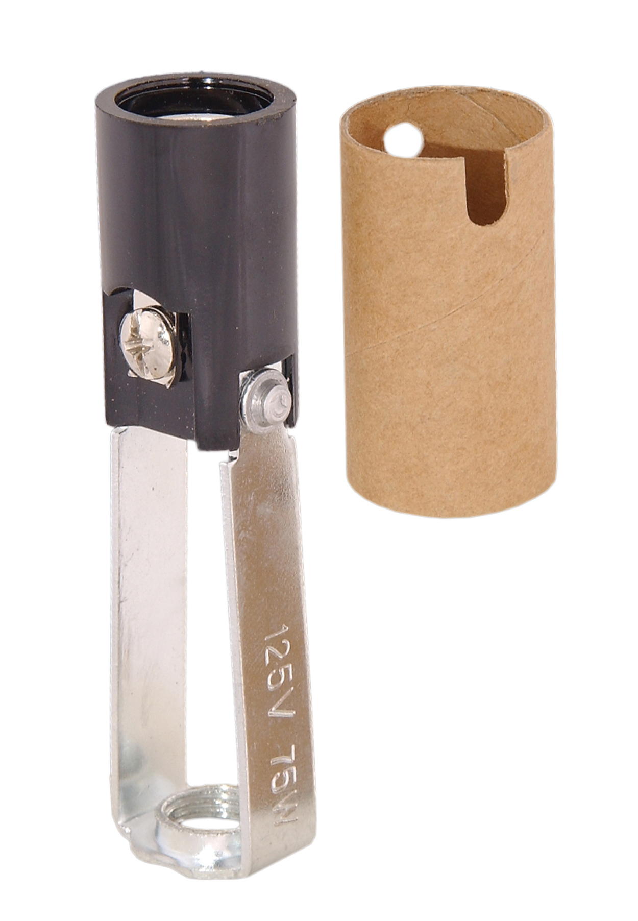 B&P Lamp® 3 Inch Keyless Candelabra Socket with Insulator, Tapped 1/8 ...