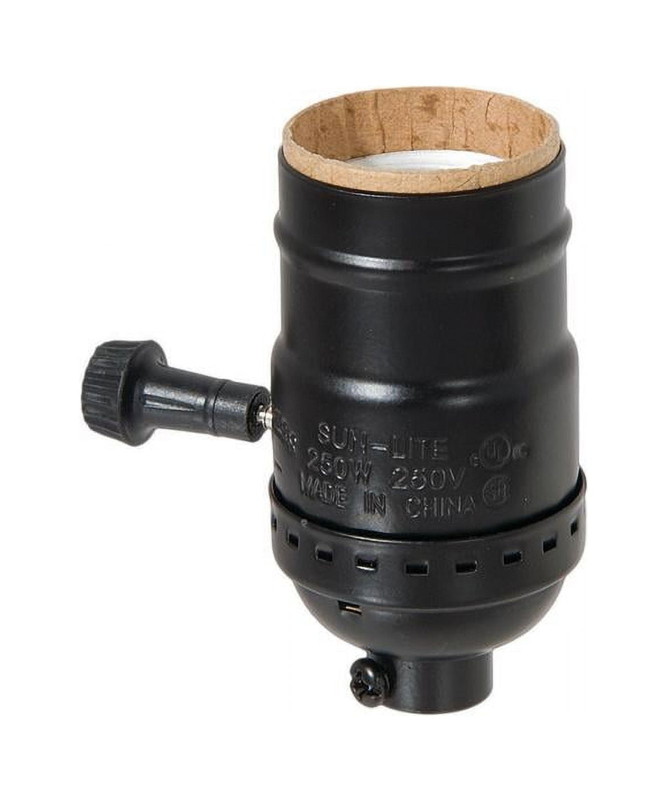 B&P Lamp® 3-Way Medium Base Lamp Socket with Satin Black Finish ...