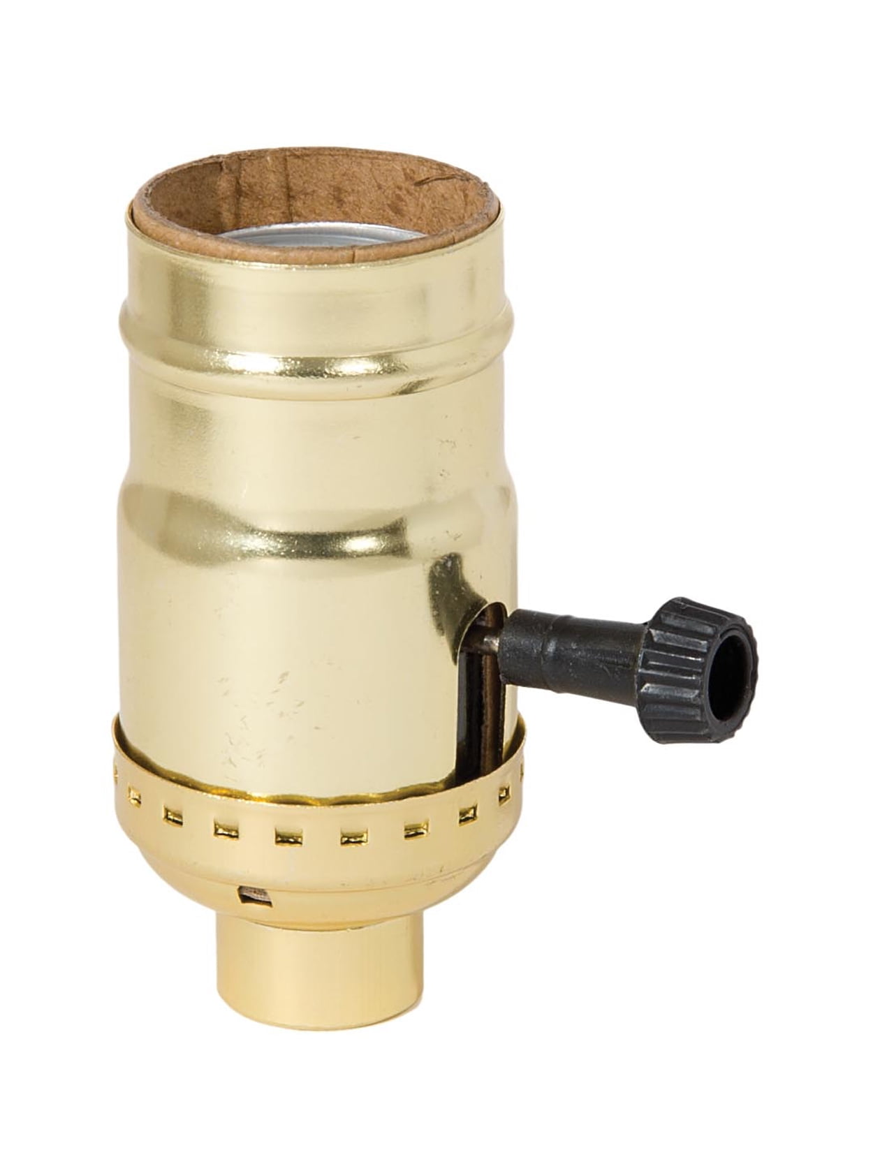 B&P Lamp® 3-Way Turn Knob Socket with Push-In Terminals, 1/4 IP Socket ...